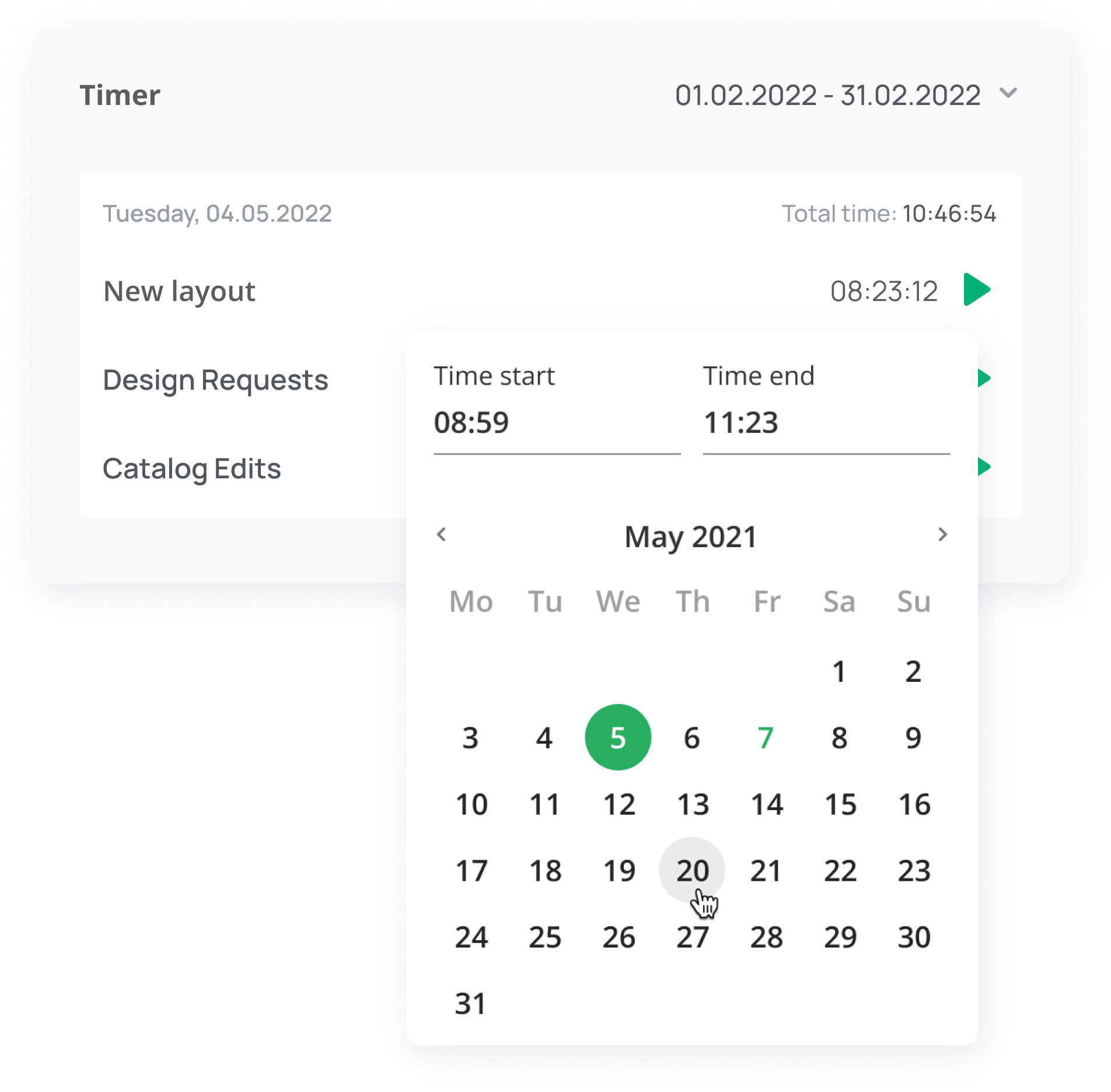 Aplicación Gratuita de Registro de Tiempo. Herramienta de Registro de Tareas Wobbly